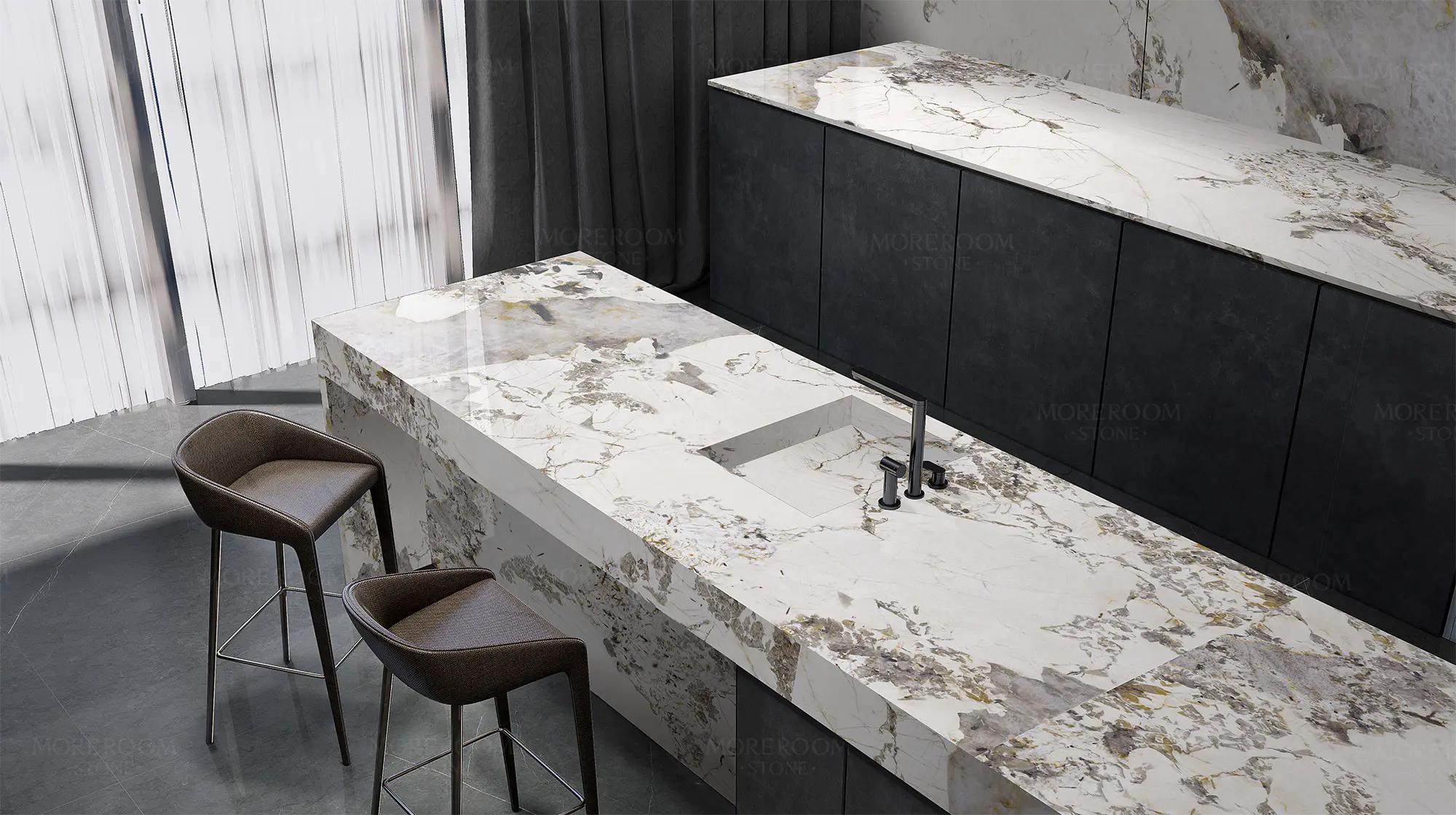 Ý tưởng mặt bàn bếp bằng đá nung kết - Sintered Stone - RHSS - Đá nung kết - Sintered Stone